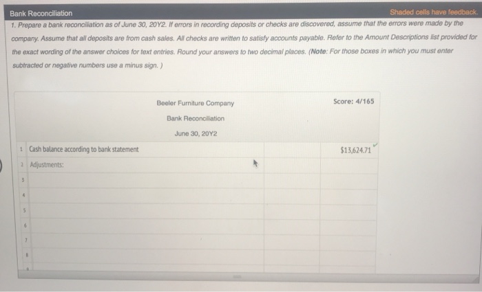 Solved JUNE BANK STATEMENT: PAGE 1 MEMBER FDIC ACCOUNT | Chegg.com