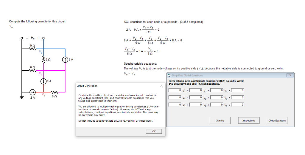 Solved Compute the following quantity for this circuit KCL | Chegg.com