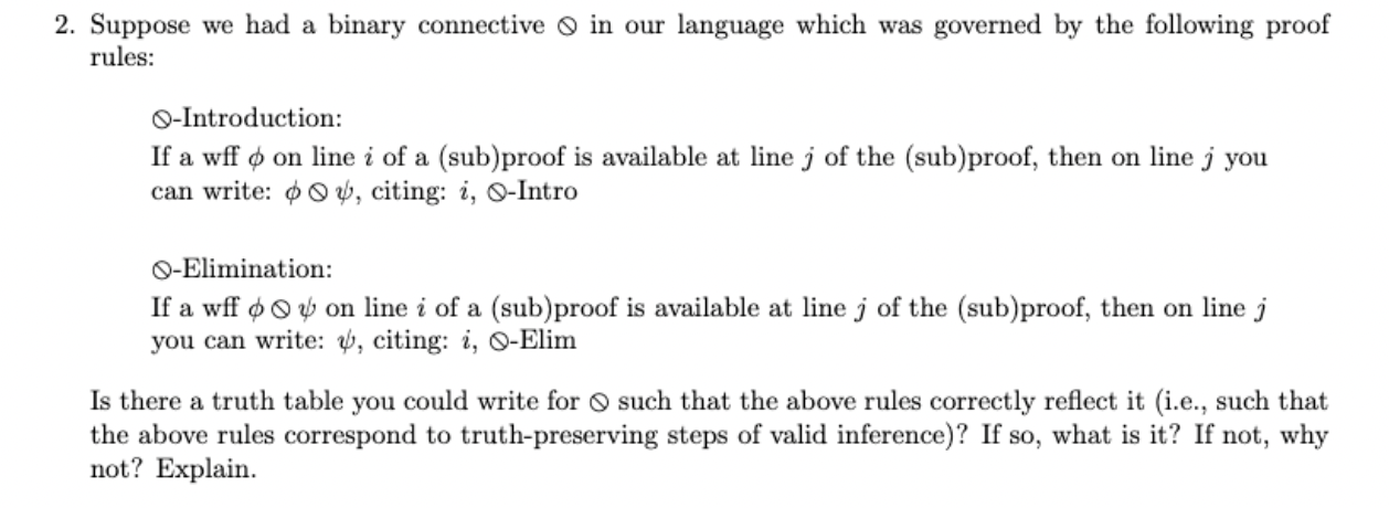 2. Suppose we had a binary connective θ in our | Chegg.com