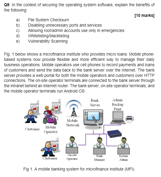 Solved Q9: In the context of securing the operating system | Chegg.com