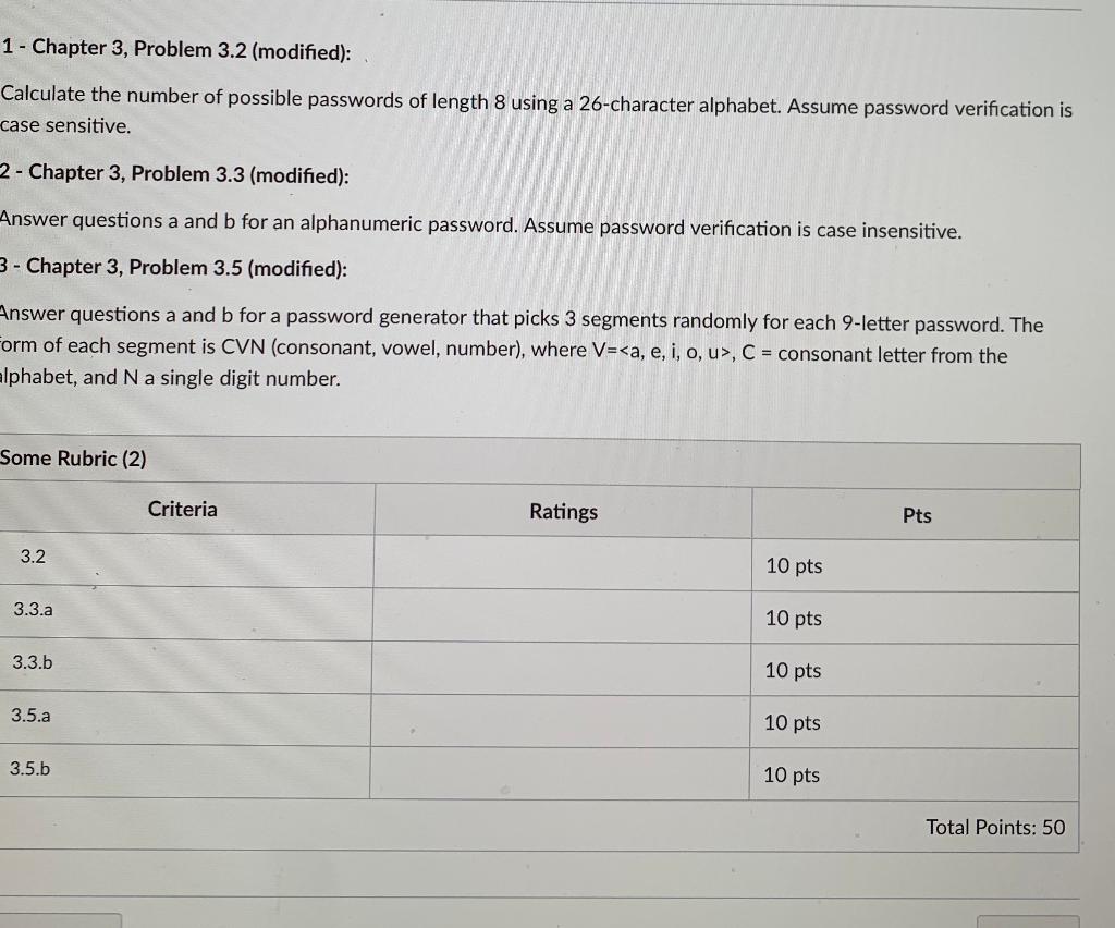 Solved 1 - Chapter 3, Problem 3.2 (modified): Calculate the | Chegg.com