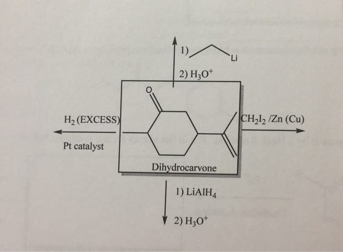Solved Li 2) H3O+ H2 (EXCESS) CH212 /Zn (Cu) Pt catalyst | Chegg.com