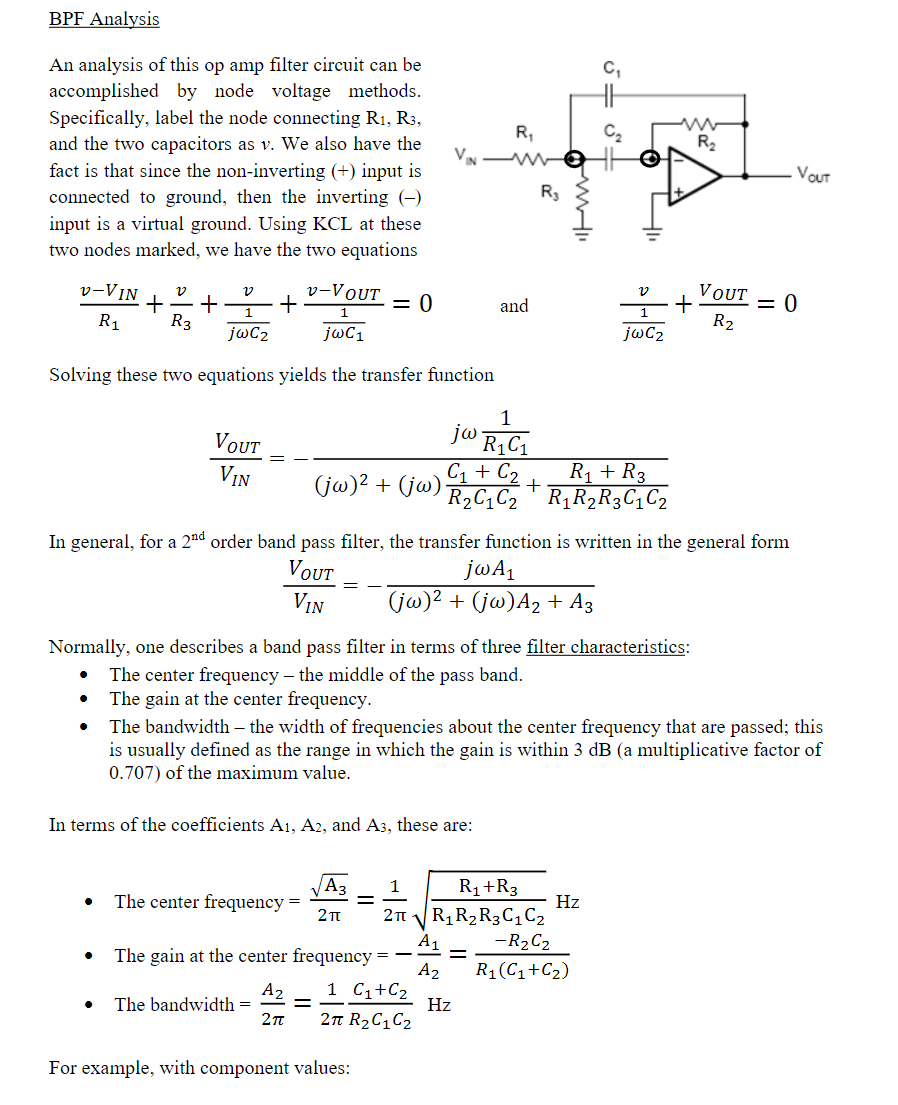 Solved Objectives Use an op amp in a filter circuit | Chegg.com