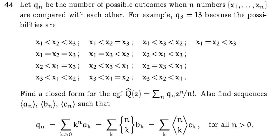 Let qn be the number of possible outcomes when n | Chegg.com