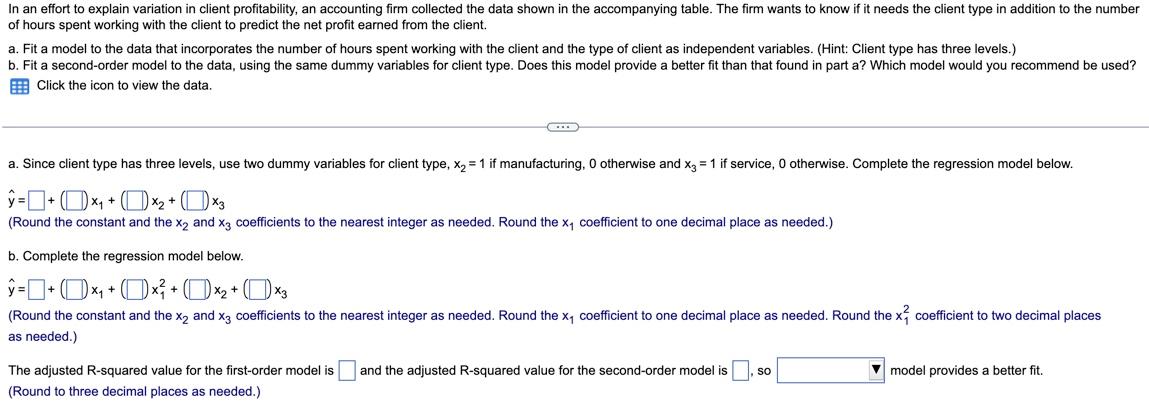 In an effort to explain variation in client | Chegg.com