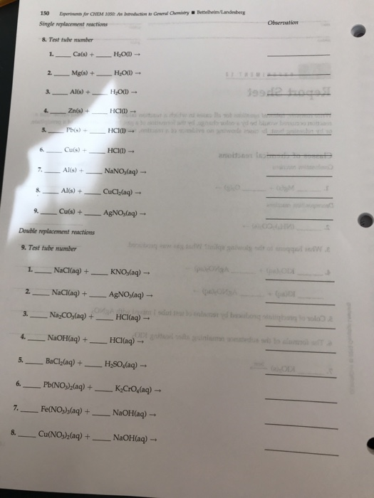 Solved Write complete and balanced equations for all cases | Chegg.com