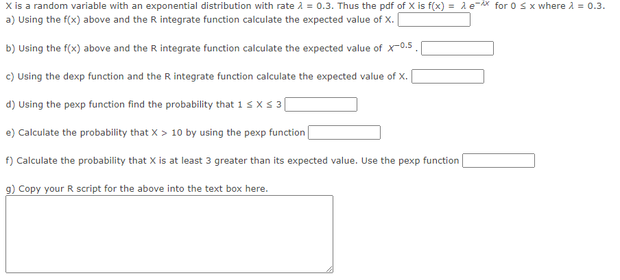 Solved X is a random variable with an exponential | Chegg.com