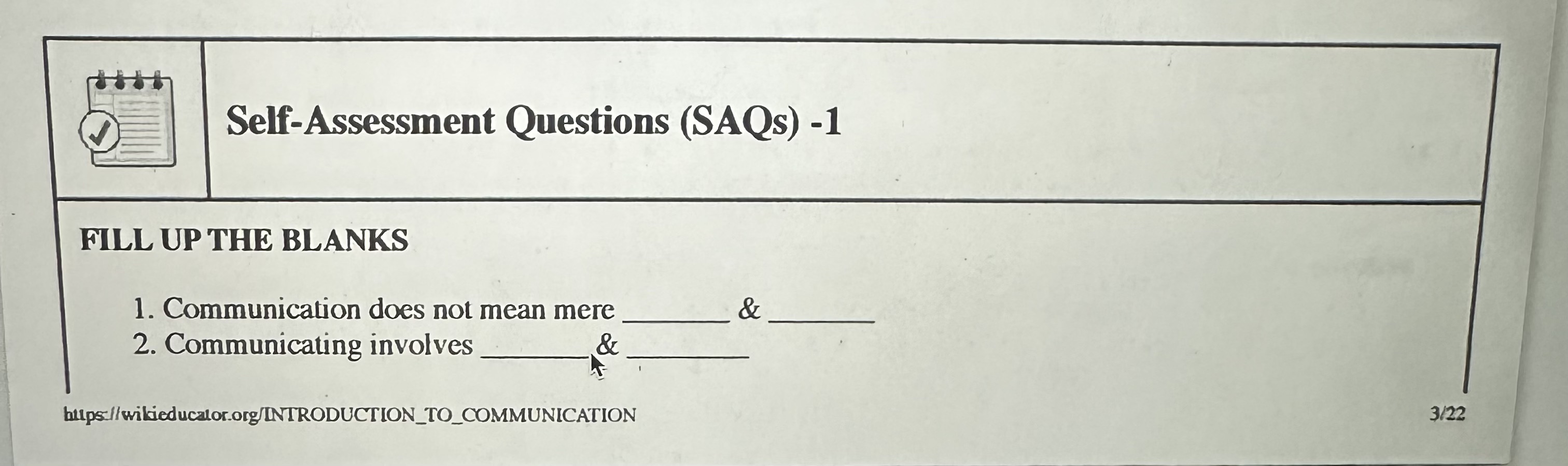 1 COMMUNICATION AND ITS PROCESS | Chegg.com