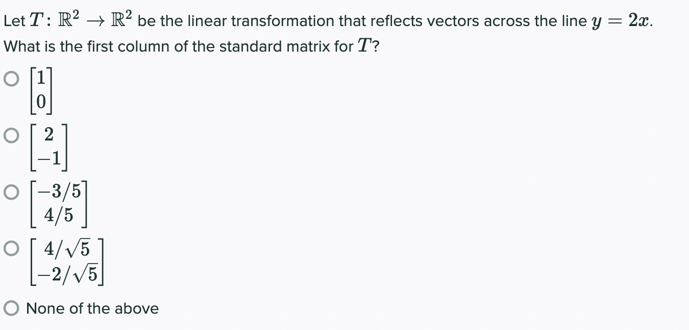 Solved = Let T: R2 + R2 be the linear transformation that | Chegg.com