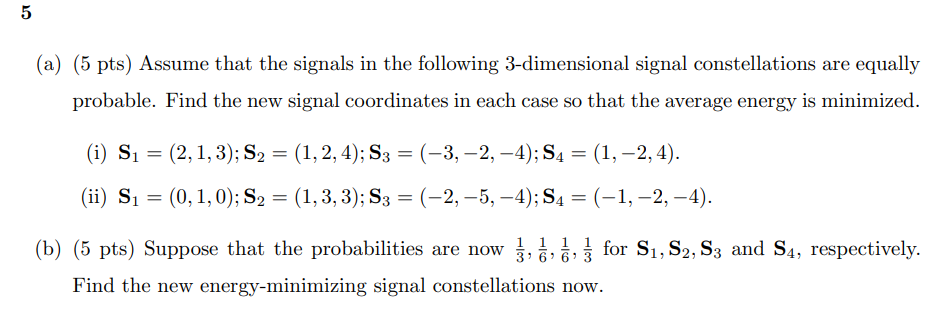 Solved (a) (5 pts) Assume that the signals in the following | Chegg.com