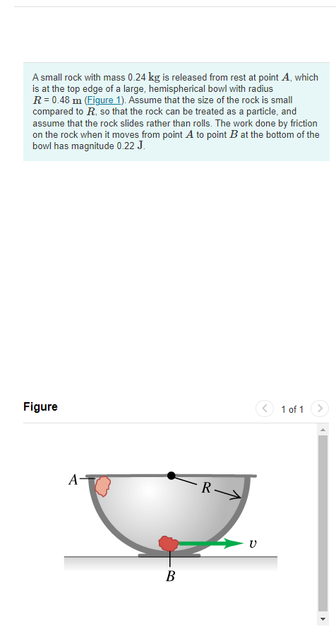 Solved A small rock with mass 0.24 kg is released from rest | Chegg.com