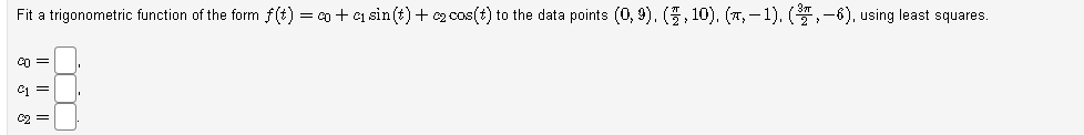 Solved Section 5.3 Least Squares: Problem 11 (1 point) The | Chegg.com