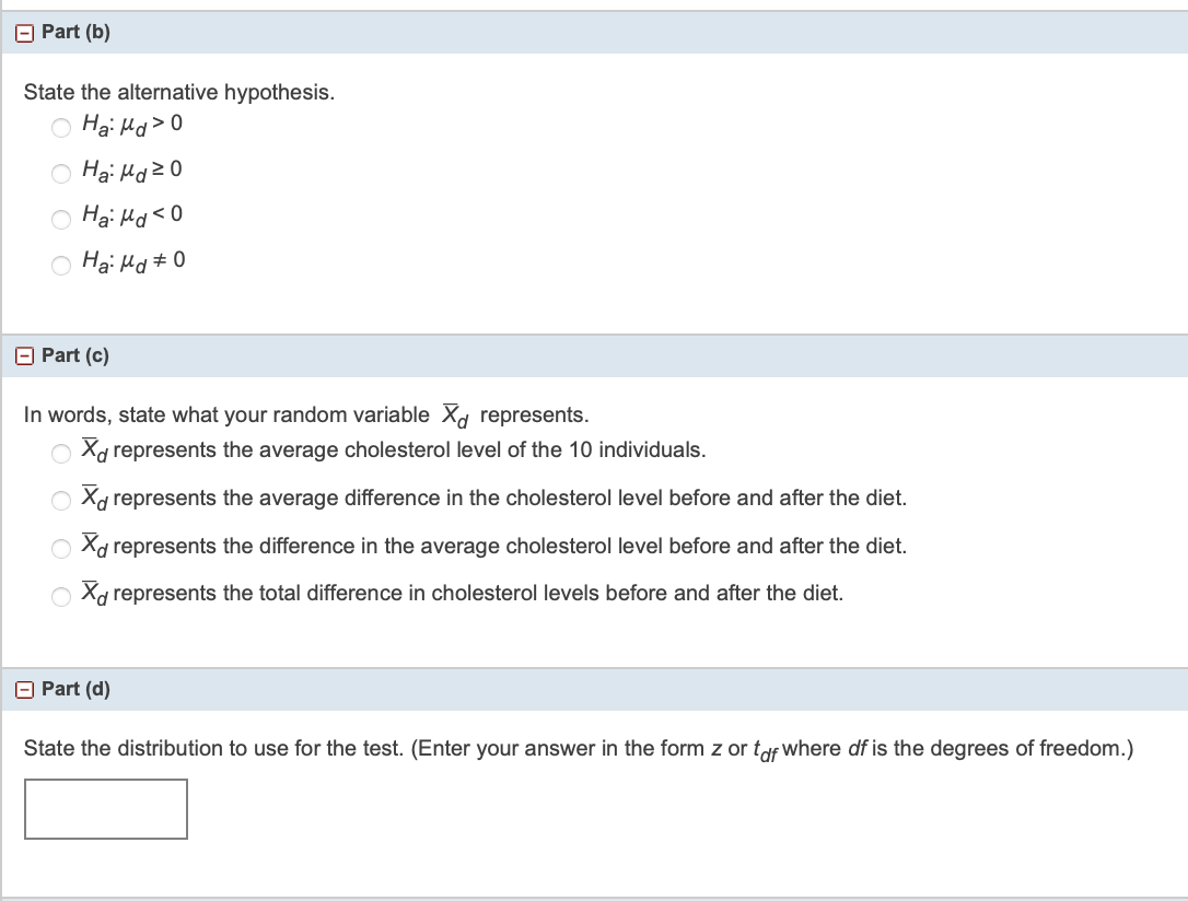 Solved Part (a) State the null hypothesis. | Chegg.com