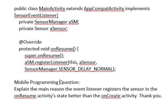Solved public class MainActivity extends AppCompatActivity | Chegg.com