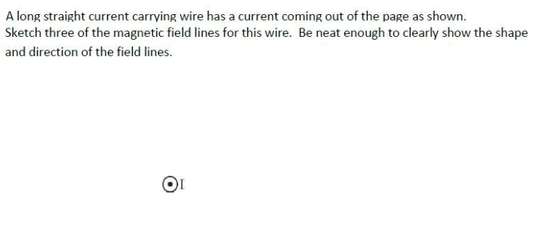 Solved A long straight current carrying wire has a current | Chegg.com