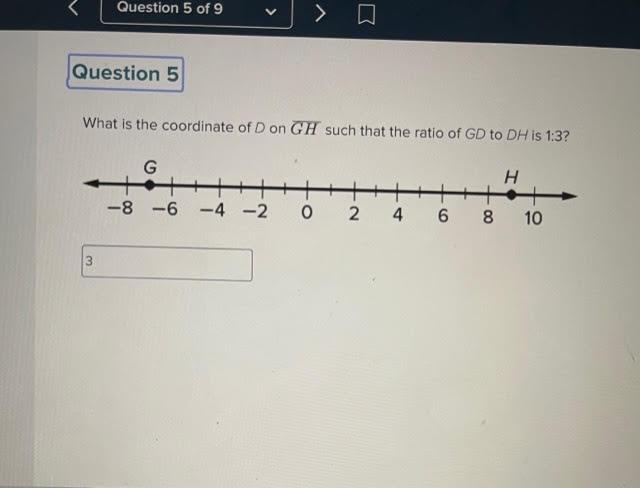 Solved What is the coordinate of D on GH such that the ratio | Chegg.com