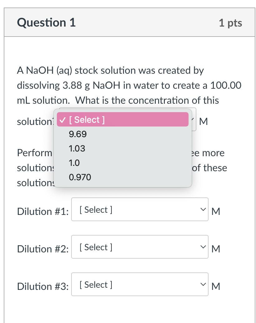 Solved A NaOH (aq) stock solution was created by dissolving | Chegg.com
