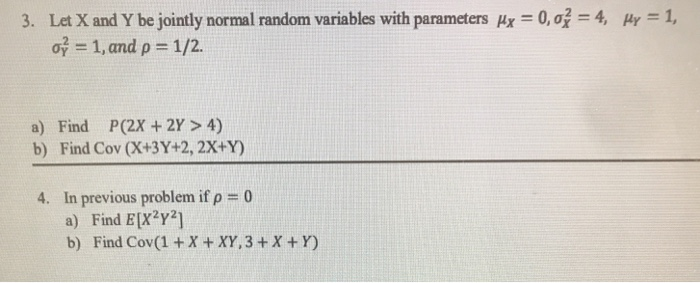 Solved Let X and Y be jointly normal random variables with | Chegg.com