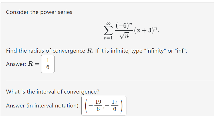 Solved Consider the power series \\[ \\sum_{n=1}^{\\infty} | Chegg.com