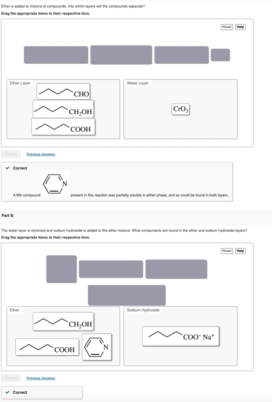 Solved Ether is added to mixture of compounds. Into which | Chegg.com