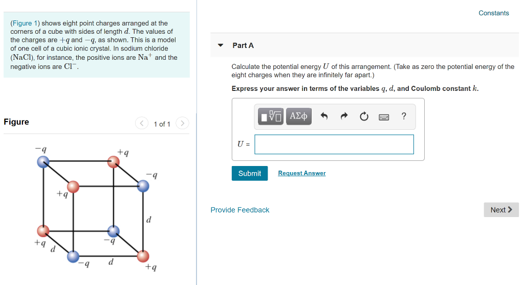 Solved Constants (Figure 1) shows eight point charges | Chegg.com