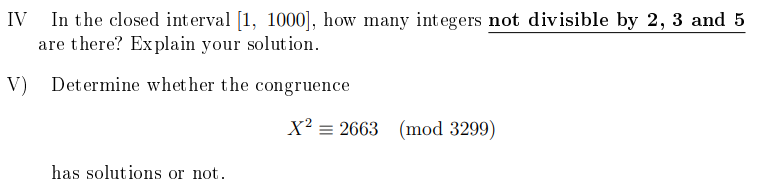 Solved IV In the closed interval [1,1000], how many integers | Chegg.com