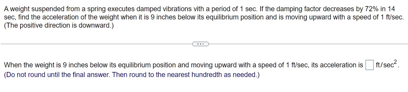 Solved A weight suspended from a spring executes damped | Chegg.com