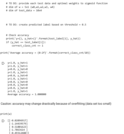 Solved Finish the code for the testing section Were it says | Chegg.com