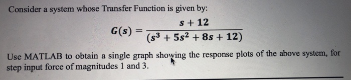 Solved Consider a system whose Transfer Function is given | Chegg.com