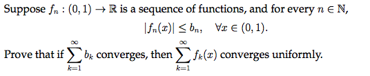 Solved Suppose fn: (0,1)+ R is a sequence of functions, and | Chegg.com