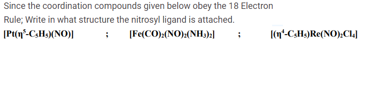 Solved Since the coordination compounds given below obey the | Chegg.com