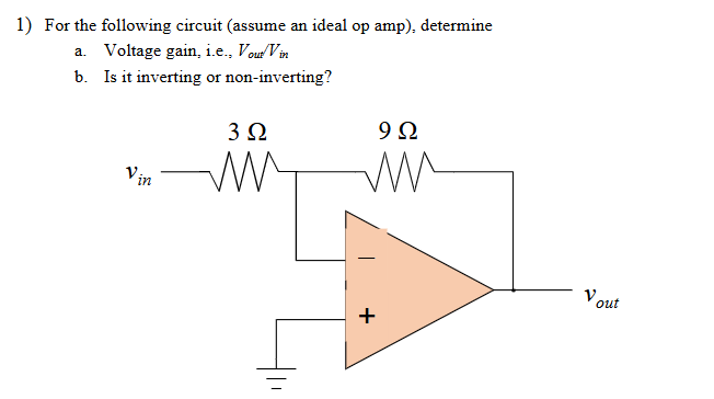 Solved For the following circuit (assume an ﻿ideal op ﻿amp), | Chegg.com