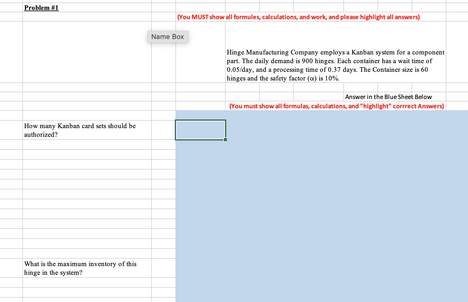 Solved Hinge Manufacturing Company employs a Kanban system | Chegg.com