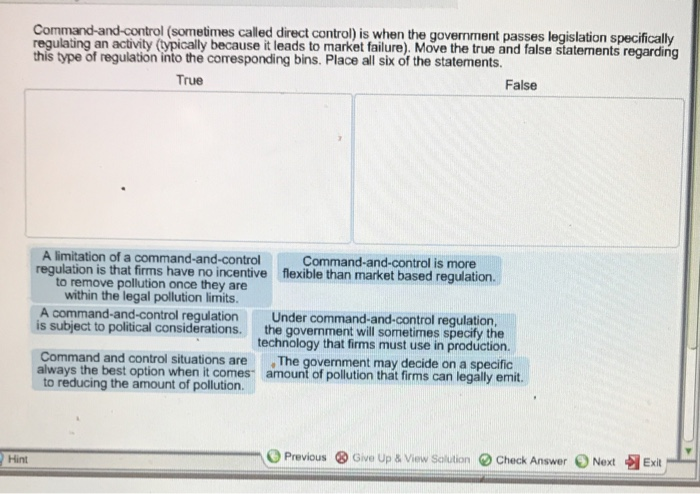 Solved Command-and-control (sometimes called direct control) | Chegg.com