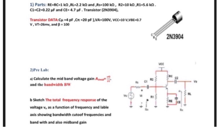 Solved 1) Parts: RERC-1 ko,RLe2.2 ㏀ and ,Rs.100 k , R2-10 kn | Chegg.com Solved 1) Parts: RERC-1 ko,RLe2.2 ㏀ and ,Rs.100 k , R2-10 kn | Chegg.com
