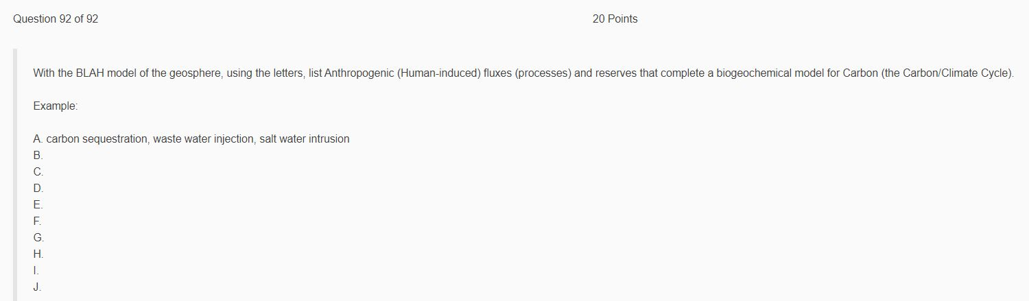Solved Question 92 of 92 20 Points With the BLAH model of | Chegg.com