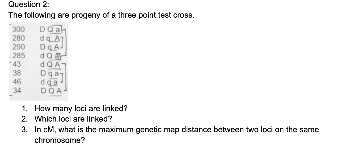 Solved How many loci are linked?Which loci are linked?In cM, | Chegg.com