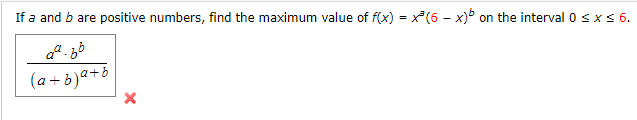 Solved If a and b are positive numbers, find the maximum | Chegg.com