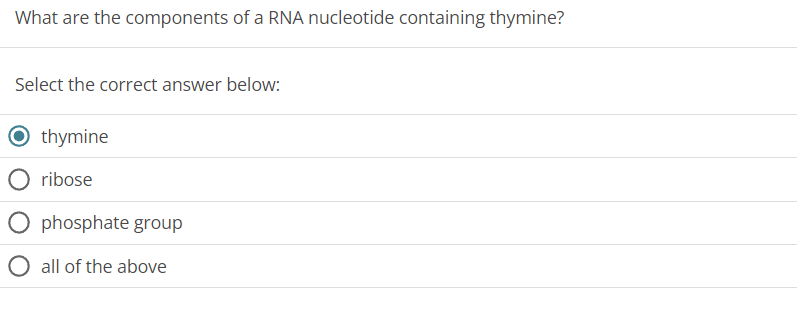 Solved What are the components of a RNA nucleotide | Chegg.com