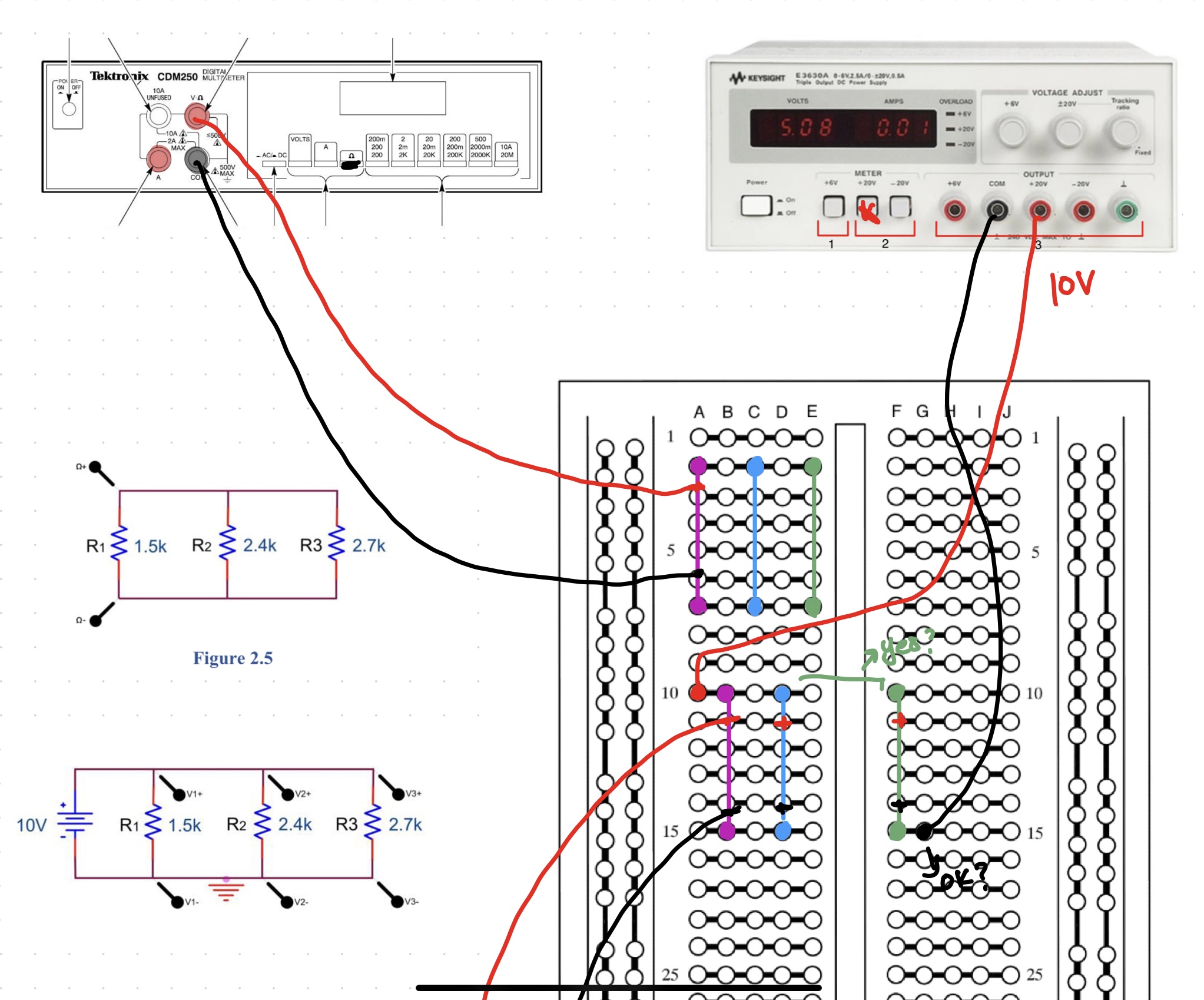 I am practicing circuit layouts with a breadboard | Chegg.com