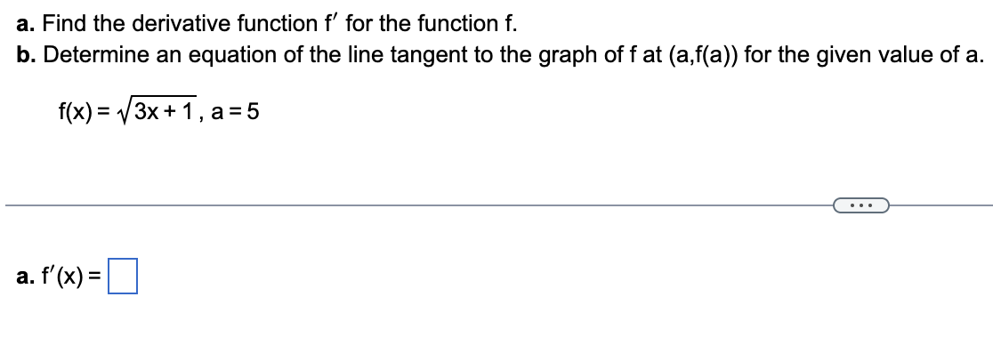 Solved Find the derivative function f' for the function | Chegg.com