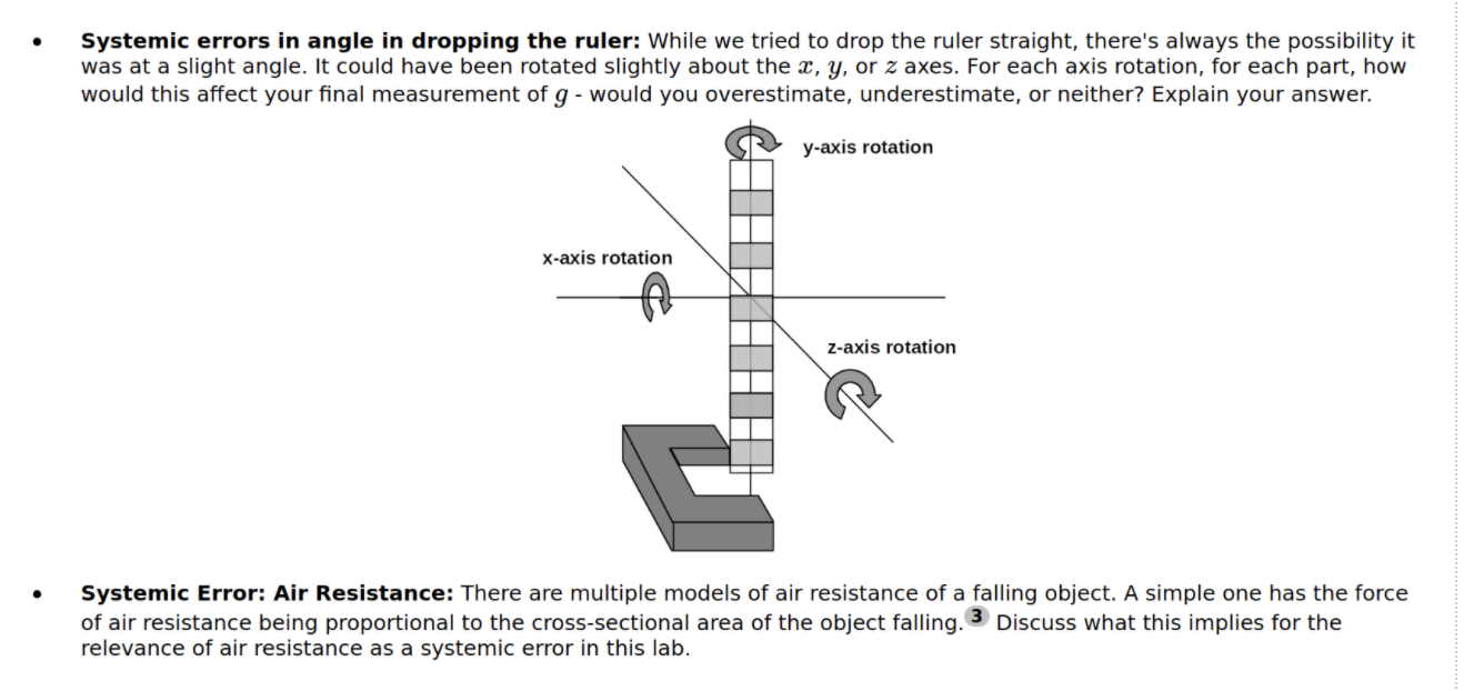 Solved Systemic errors in angle in dropping the ruler: While | Chegg.com