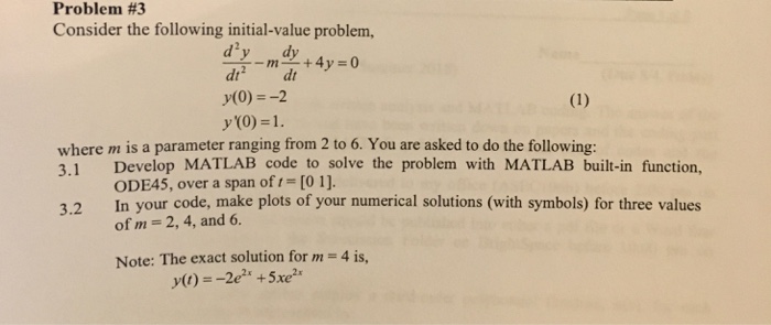 Solved Problem #3 Consider the following initial value | Chegg.com
