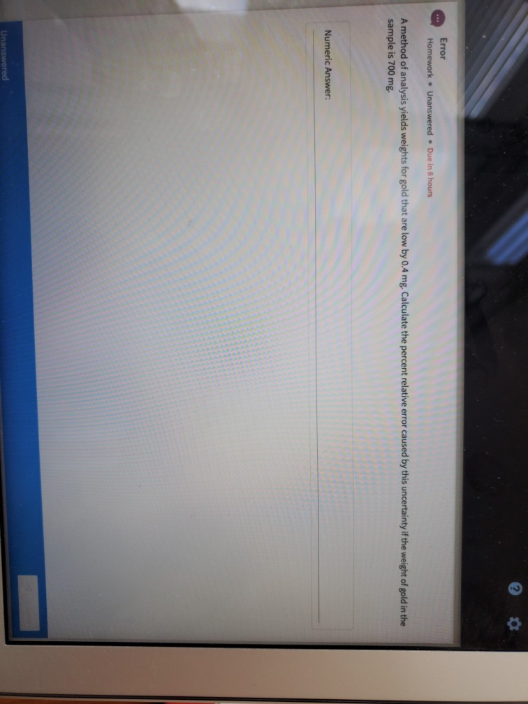 Solved Error Homework. Unanswered. Due in 8 hours A method | Chegg.com