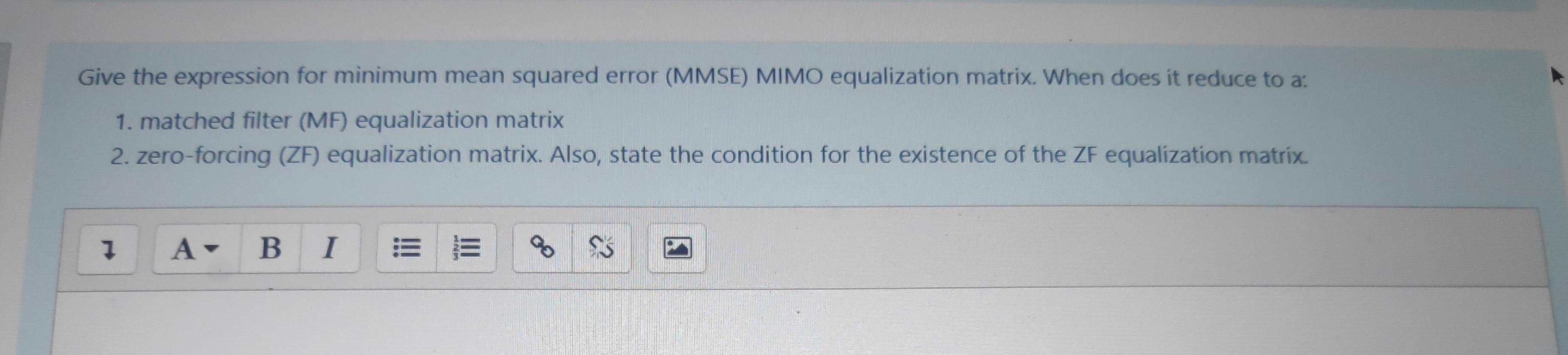 Solved Give the expression for minimum mean squared error | Chegg.com