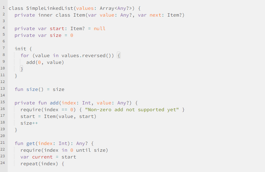 Solved Let's implement a list using a different strategy. | Chegg.com