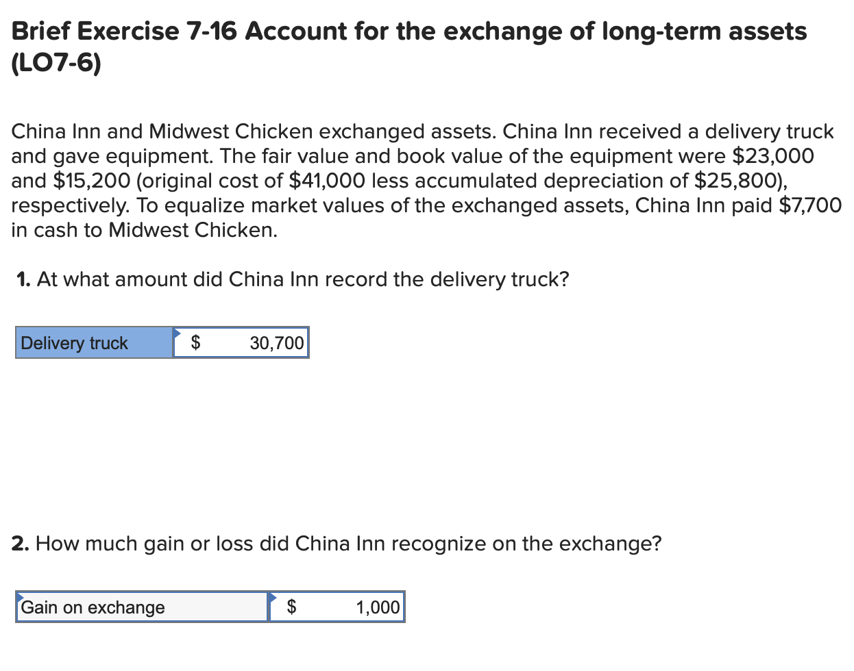 Solved Brief Exercise 7-16 Account for the exchange of | Chegg.com