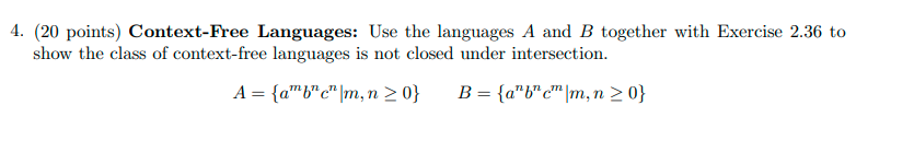 Solved 1. (20 points) Context-Free Languages: Use the | Chegg.com