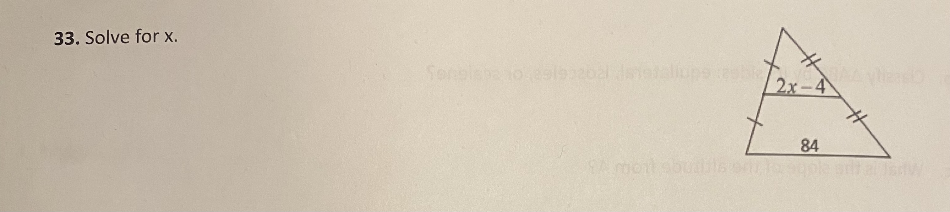 Solved 33. Solve for x. | Chegg.com