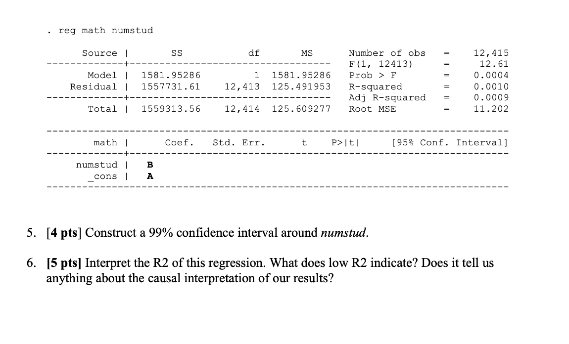Solved Part III. [25 pts] Bivariate Regression Following on | Chegg.com
